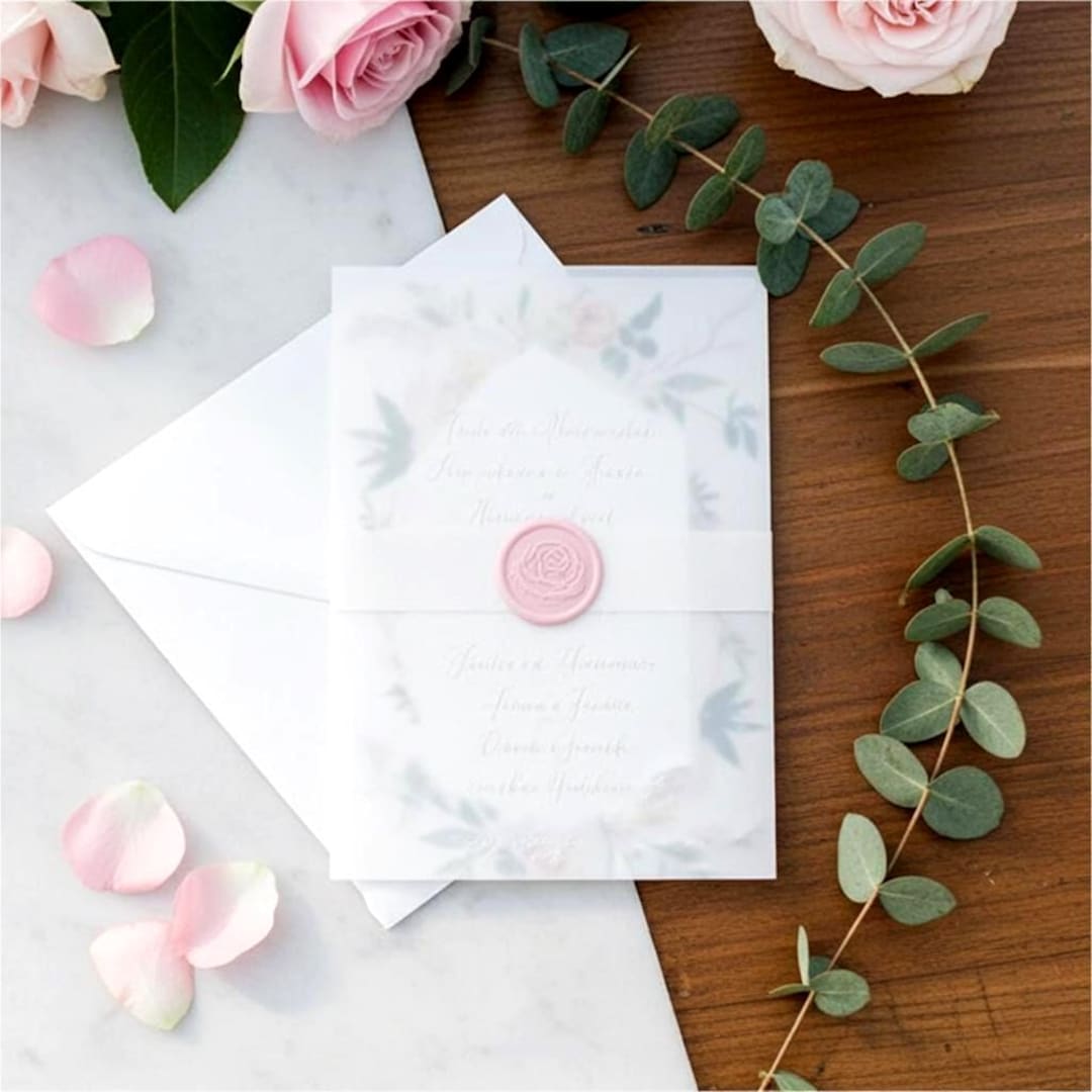 Blush and Green Floral Invitation Suite, Botanical Flower Invites ...