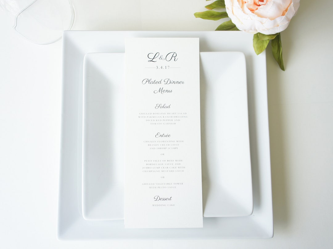 Elegant Wedding Menus, Formal Dinner Menu Cards - DEPOSIT - Etsy