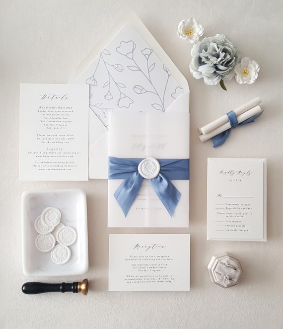 Elegant Wedding Invitations With Ribbon