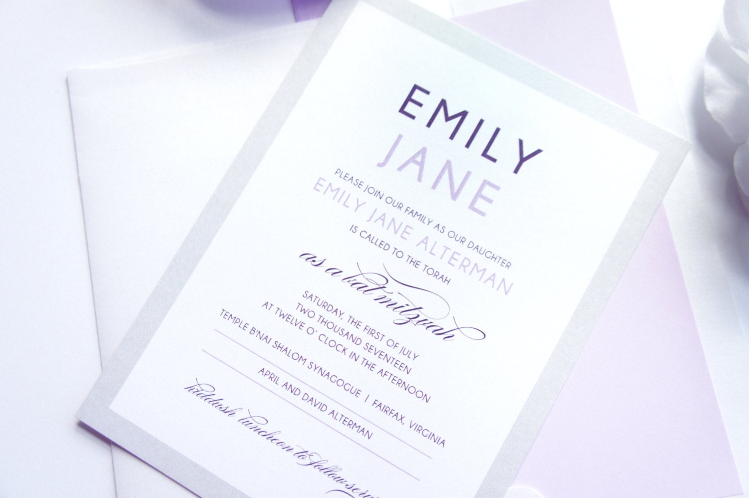 Bat Mitzvah Invitations Custom Bat Mitzvah Invitation Set | Etsy