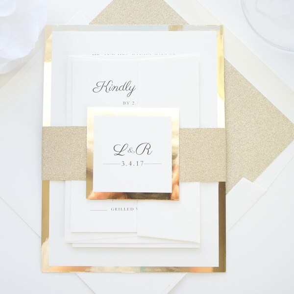 Gold Invitation - Etsy