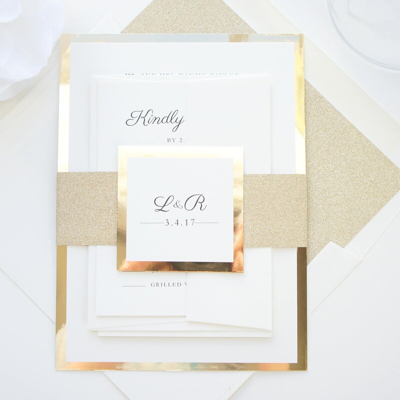 Gold Invitation - Etsy