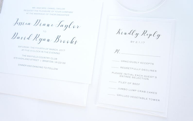 Modern Script Wedding Invitations Modern Calligraphy Wedding - Etsy