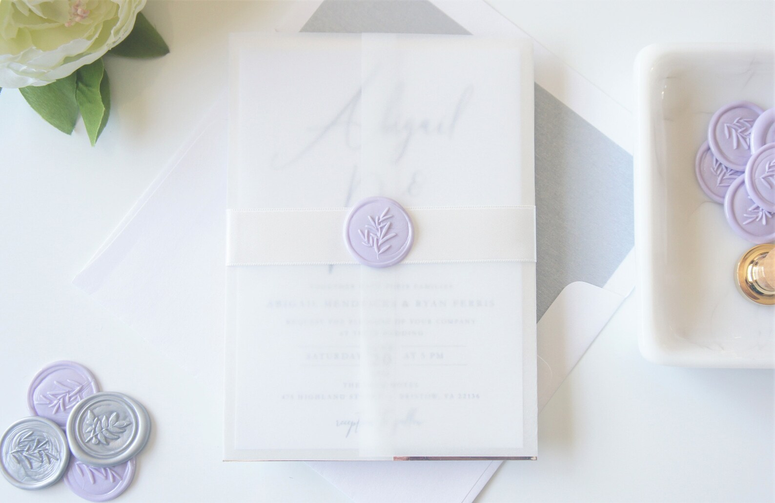 Lavender and Silver Wedding Invitations Purple Wedding - Etsy