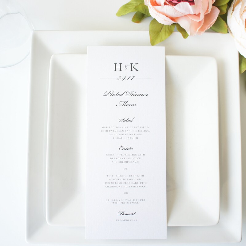 Monogram Menu - Etsy