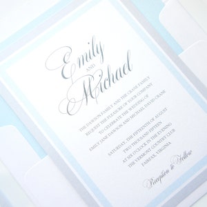 Light Blue Wedding Invitation, Baby Blue Wedding Invitation, Blue and ...