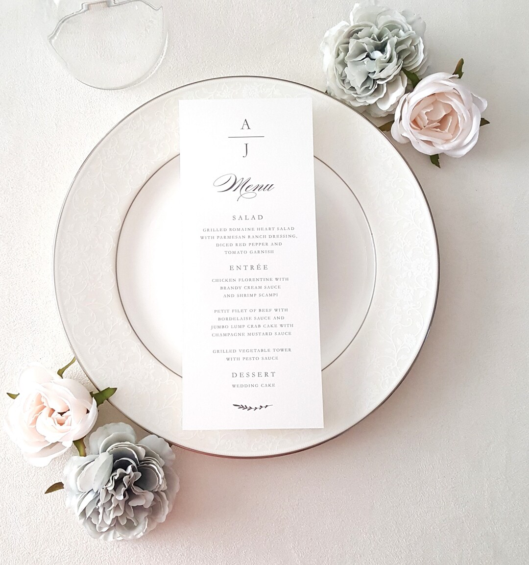 Elegant Monogram Wedding Menu Cards, Dinner Menus - DEPOSIT - Etsy
