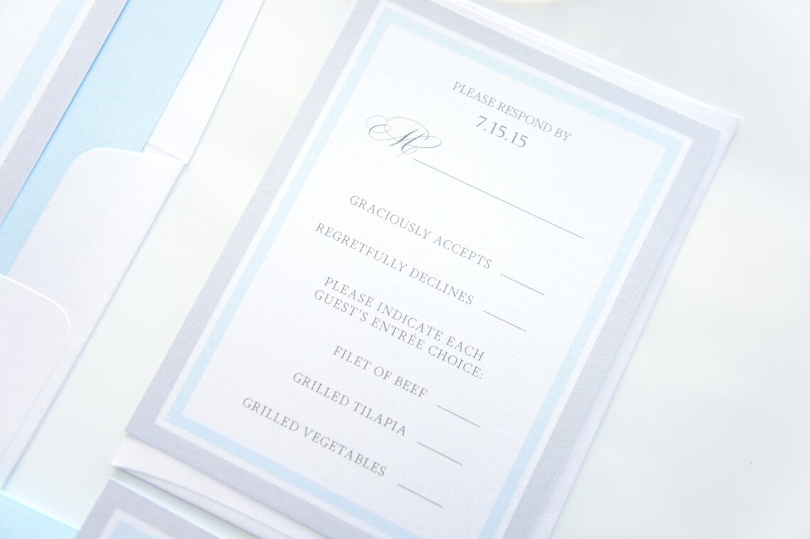 Light Blue Wedding Invitation Baby Blue Wedding Invitation | Etsy