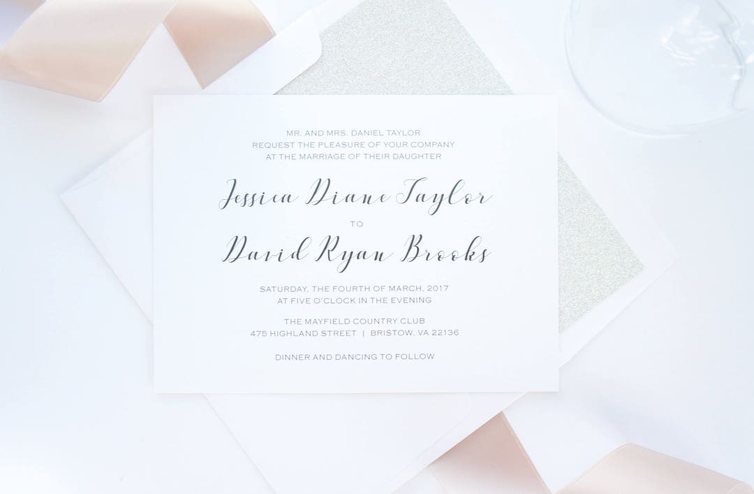 Modern Script Wedding Invitations, Modern Calligraphy Wedding ...