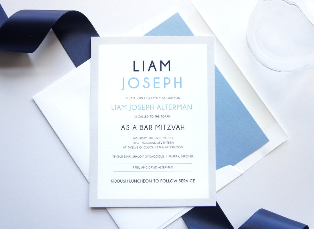 Custom Bar Mitzvah Invitation, Bar Mitzvah Invite QR Code RSVP, Bar ...