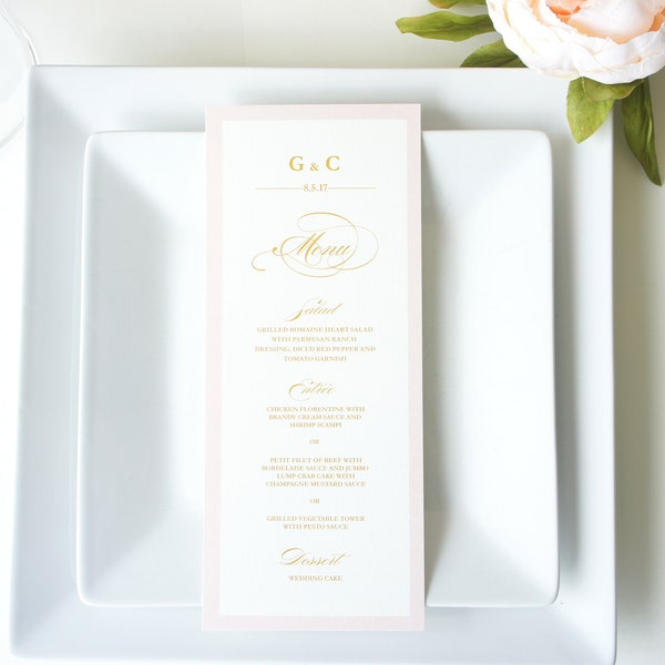 Wedding Menu Cards - Etsy