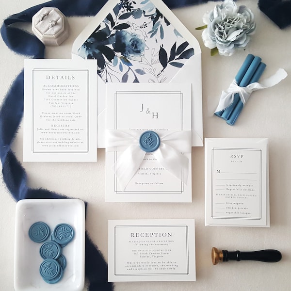 Dusty Blue Wedding Invitations (Just for you!) - Etsy