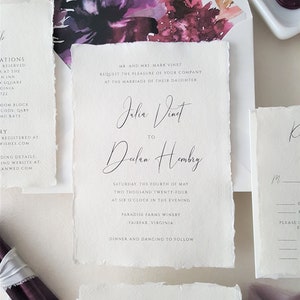 Handmade Deckled Edge Invitation Printing Service - Etsy