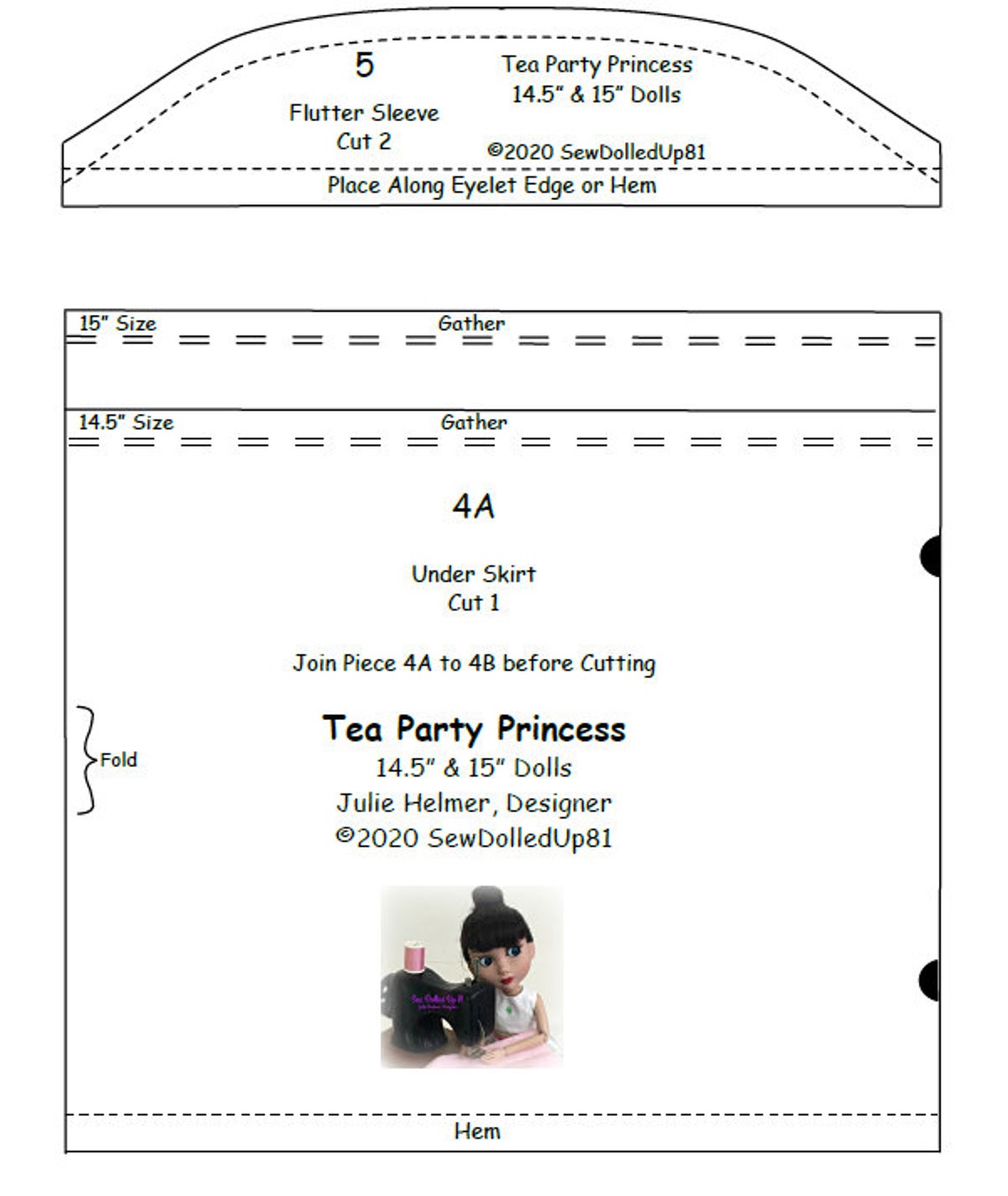 Tea Party Princess Dress PATTERN for 14.5 & 15 - Etsy