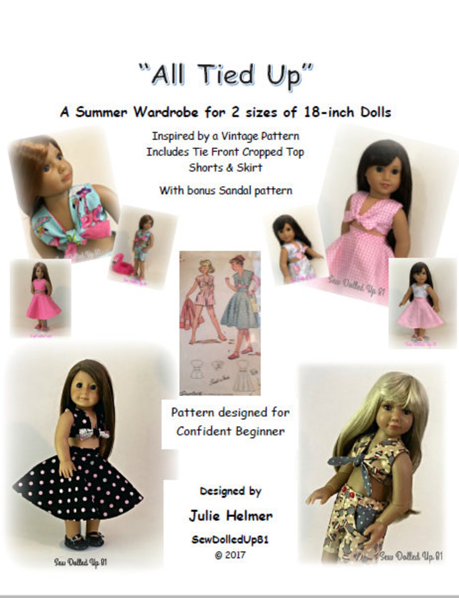 All Tied Up Summer Wardrobe Pattern For 18 Inch Dolls Etsy