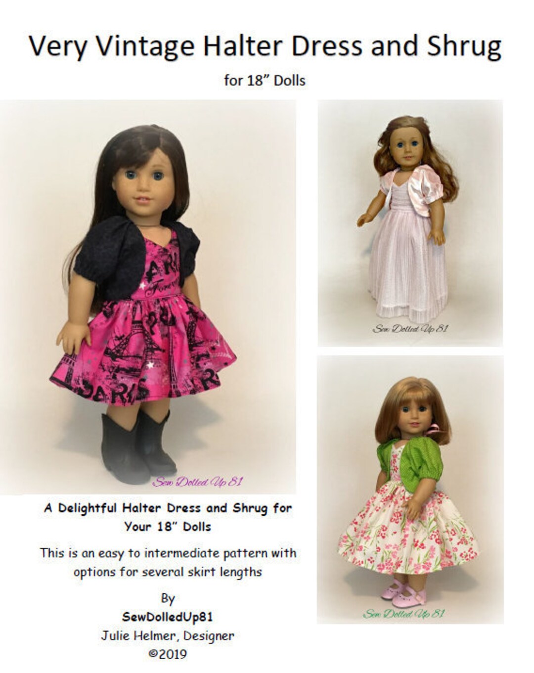 Very Vintage Halter & Shrug PATTERN for 18" Dolls - Etsy