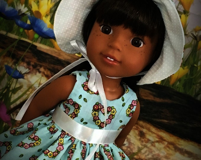 Spring Heart Dress and Fancy Bonnet for 14 Inch Dolls - Etsy