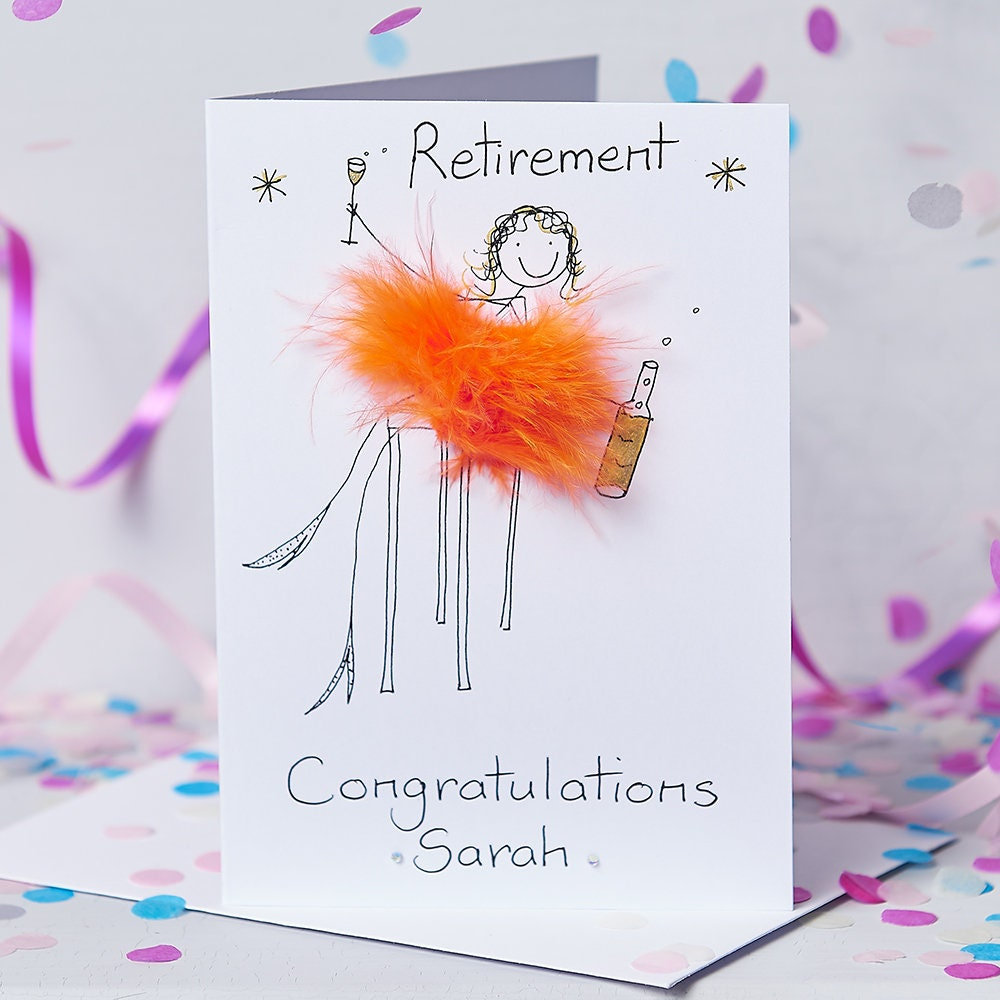 Retirement Champagne Chair 3D Card Handmade Personalised - Etsy UK