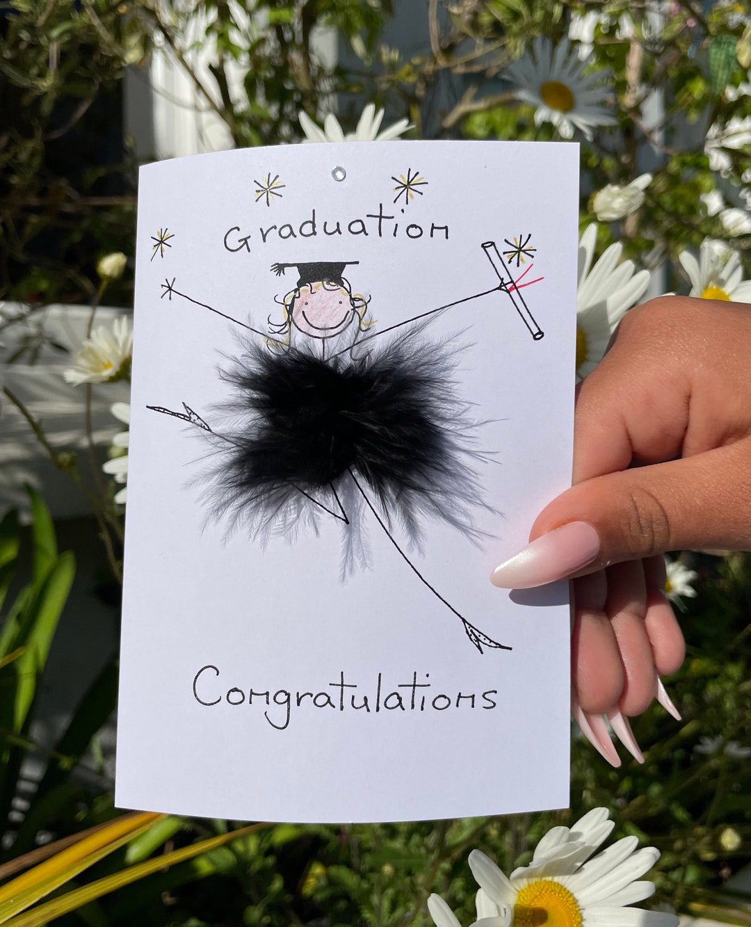 Graduation Card for Her, Handmade, Personalised, Fun, Fluffy, 3D Unique ...