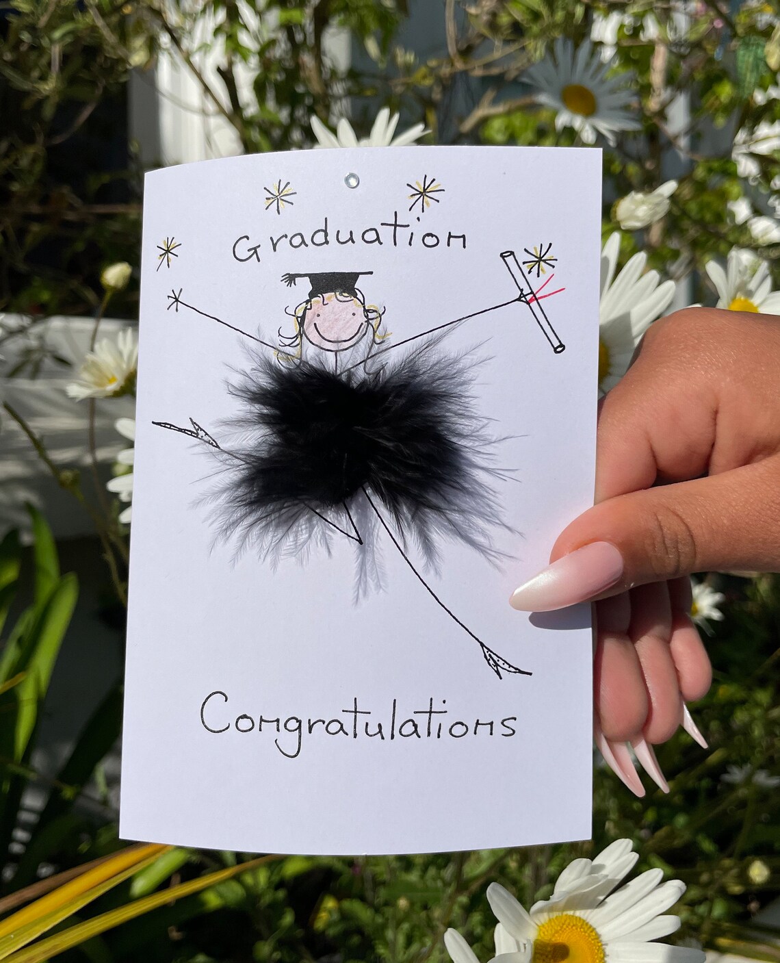 Graduation Card for Her Handmade Personalised Fun Fluffy - Etsy
