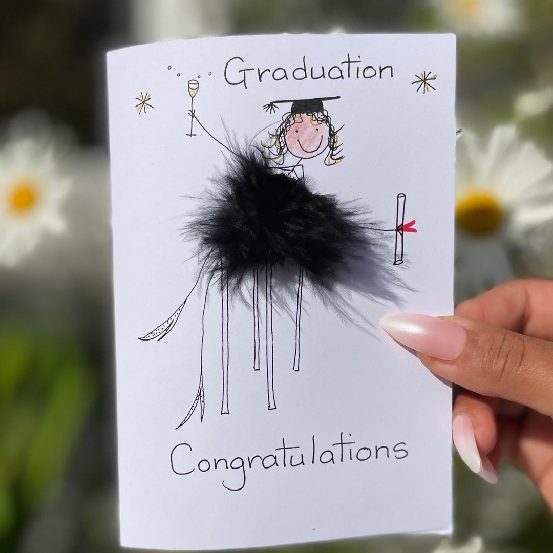Black Graduate 3D Congratulations Card Handmade Personalised Dress ...