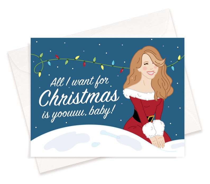 Merry Christmas Mariah Carey Christmas Card Funny Card - Etsy