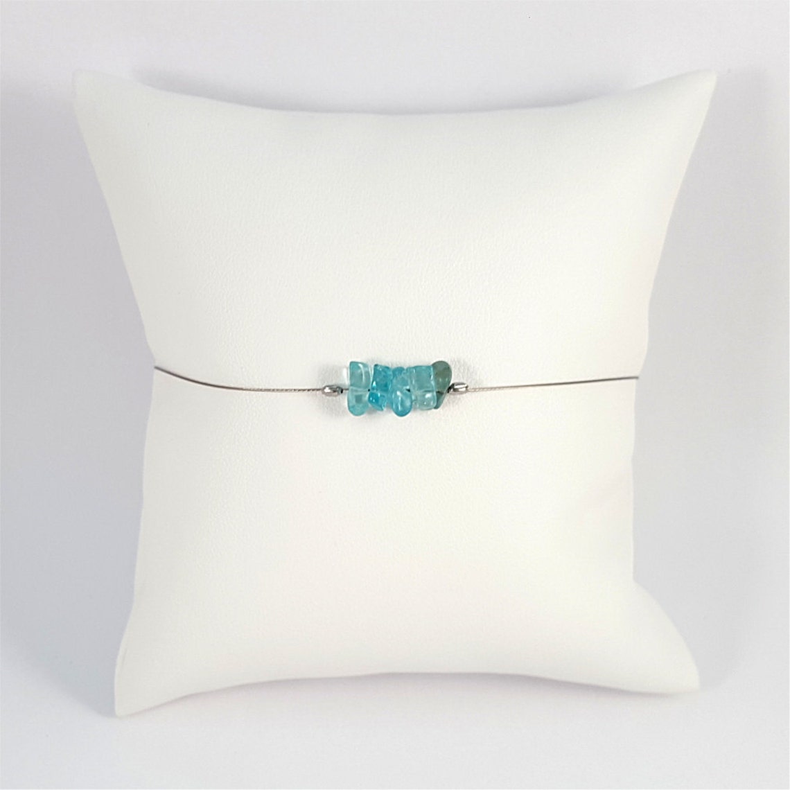 Dainty bracelet blue apatite jewelry silver bracelet | Etsy