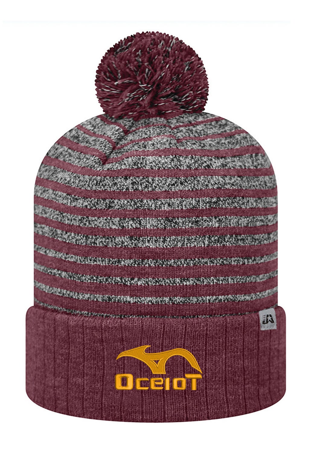 Ocelot Winter Hats With Pom - Burgundy - Etsy