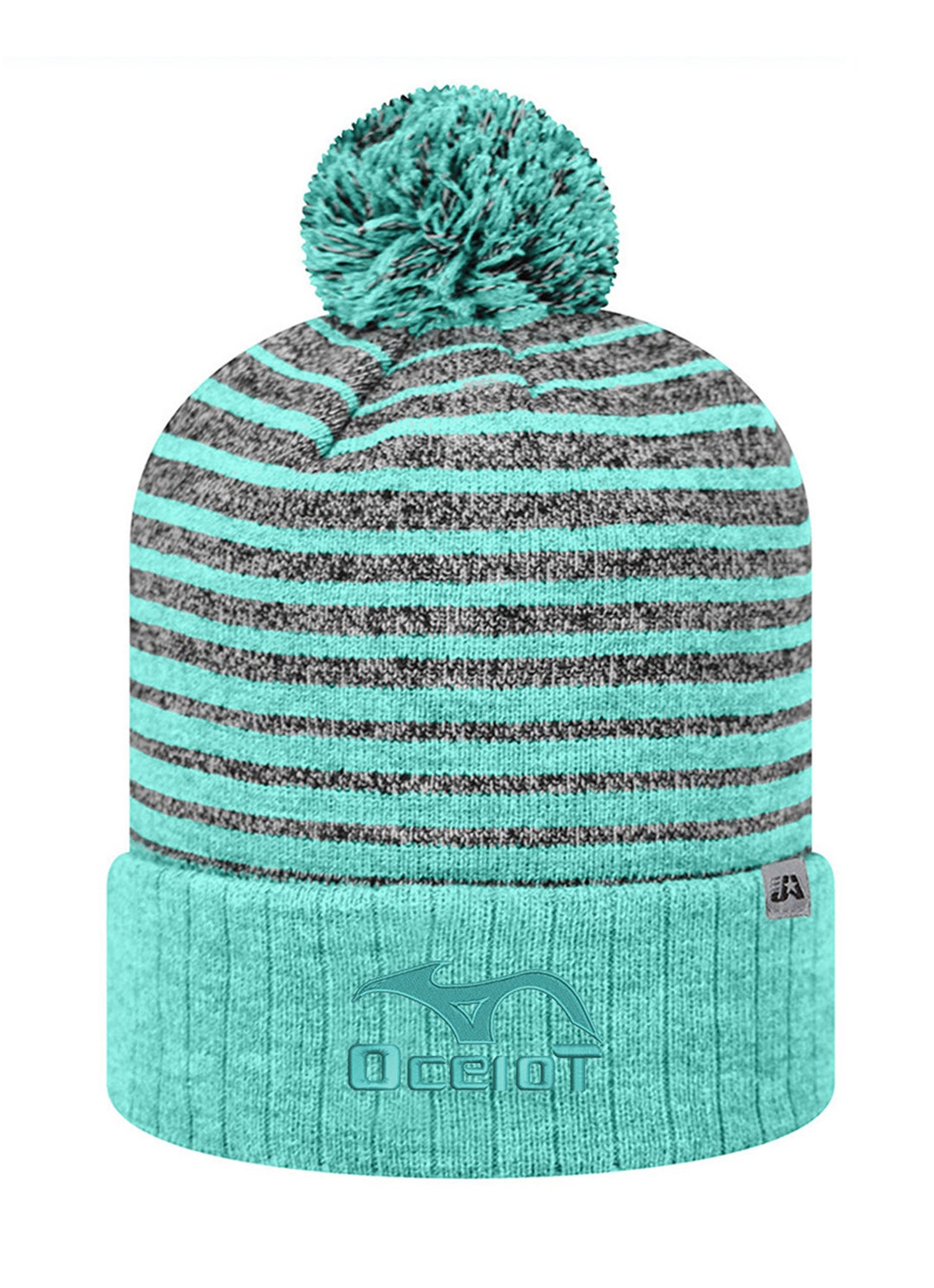 Ocelot Winter Hats With Pom - Tiff Blue and Gray - Etsy