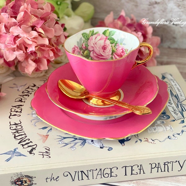 Pink Rose Tea Cup - Etsy