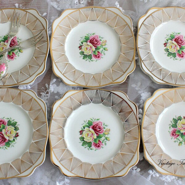 Vintage Set of Six Plates - Etsy
