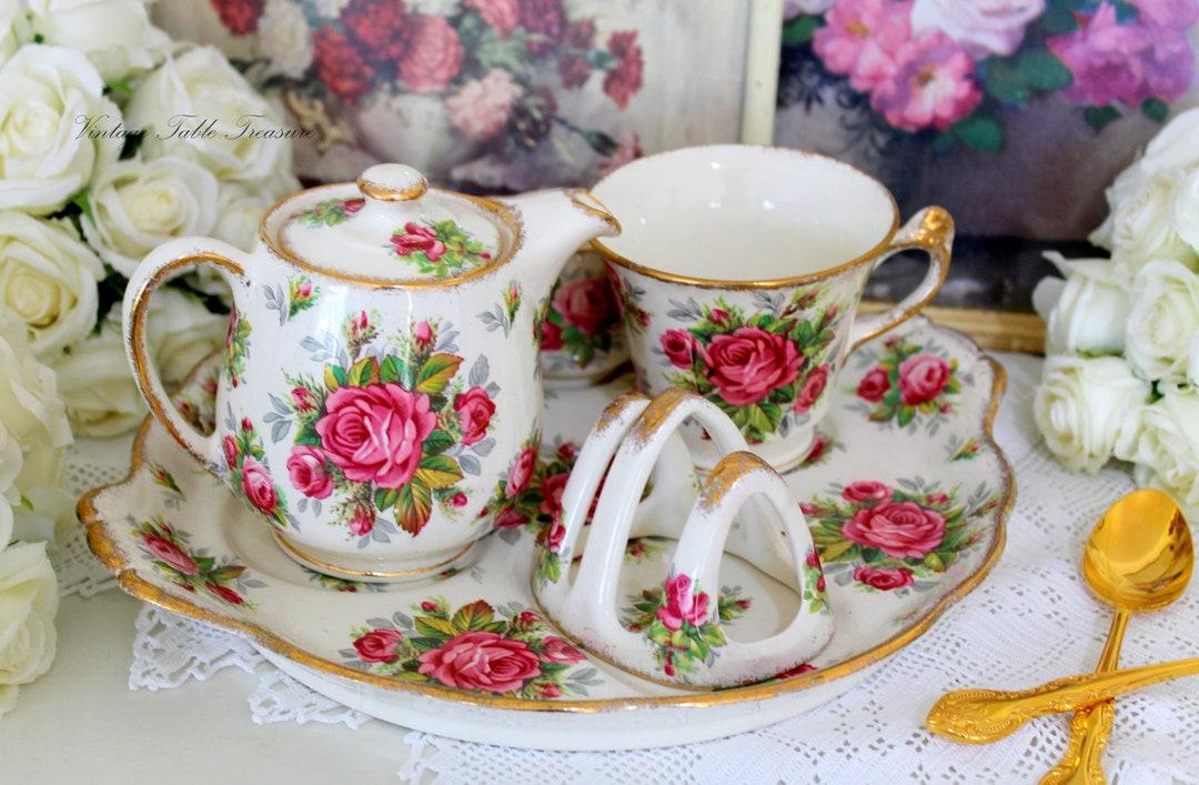 A Lovely Vintage Breakfast Set, James Kent Old Foley 'la Rosa' Tea Set ...