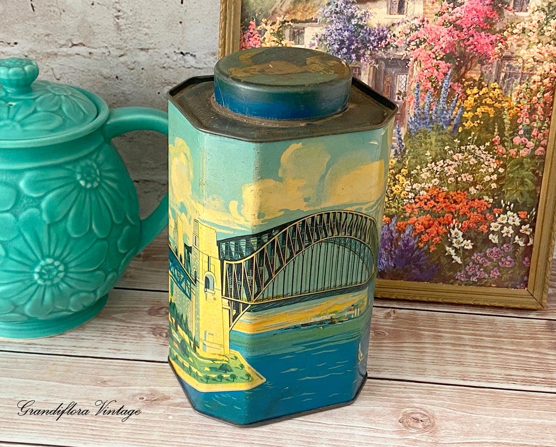 Rare Vintage 1930 Bushells Blue Label Tea Tin, the Sydney Harbour ...