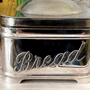 A Lovely Vintage Silverplate & Glass Bread Box, Art Deco 1930s, Antique ...