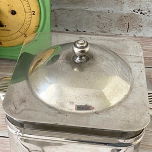 A Lovely Vintage Silverplate & Glass Bread Box, Art Deco 1930s, Antique ...