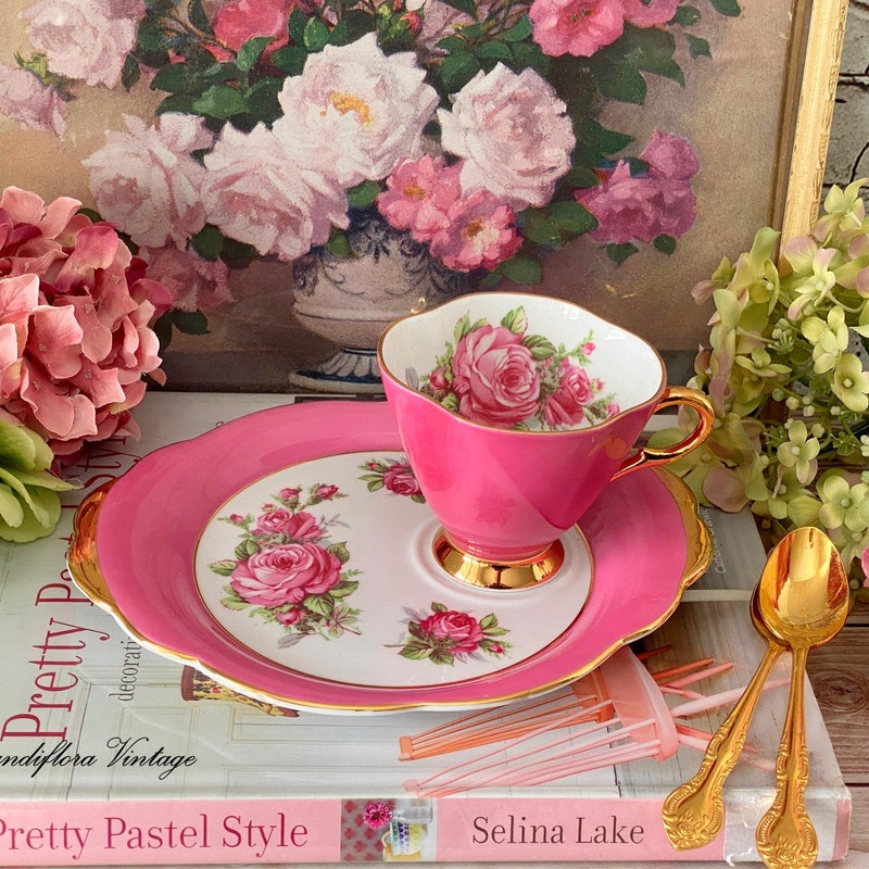 Pink Rose Tea Cup - Etsy