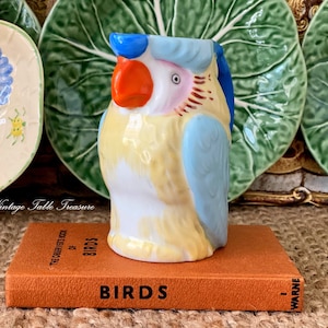 A Cute Vintage 1930s Bird Parrot Cockatoo Jug, Majolica Style Small ...