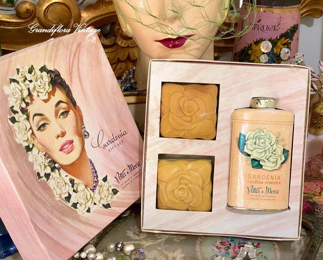 A Gorgeous Vintage 1950s Potter & Moore Gardenia Gift Set, Talcum ...
