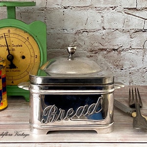 A Lovely Vintage Silverplate & Glass Bread Box, Art Deco 1930s, Antique ...