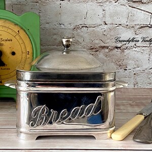 A Lovely Vintage Silverplate & Glass Bread Box, Art Deco 1930s, Antique ...