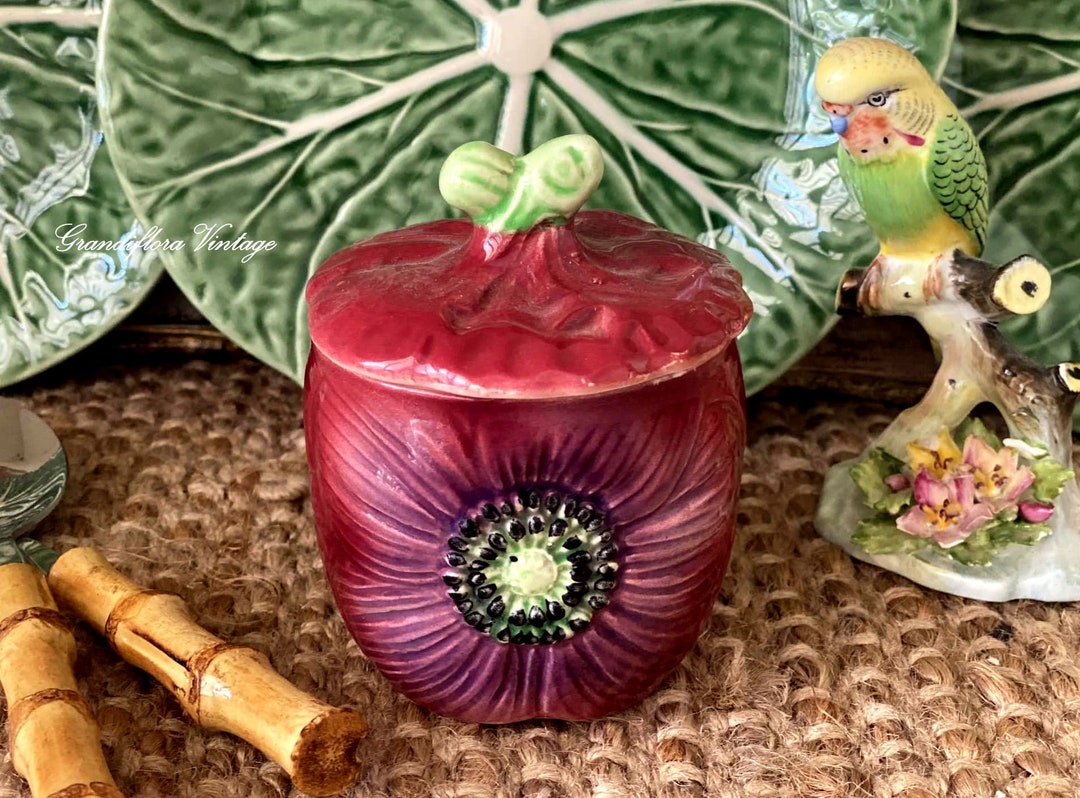 A Sweet Vintage Shorter & Son Majolica Style Lidded Jam, Preserves Pot ...