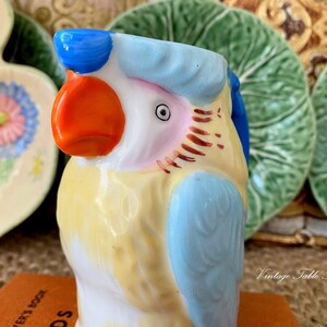 A Cute Vintage 1930s Bird Parrot Cockatoo Jug, Majolica Style Small ...