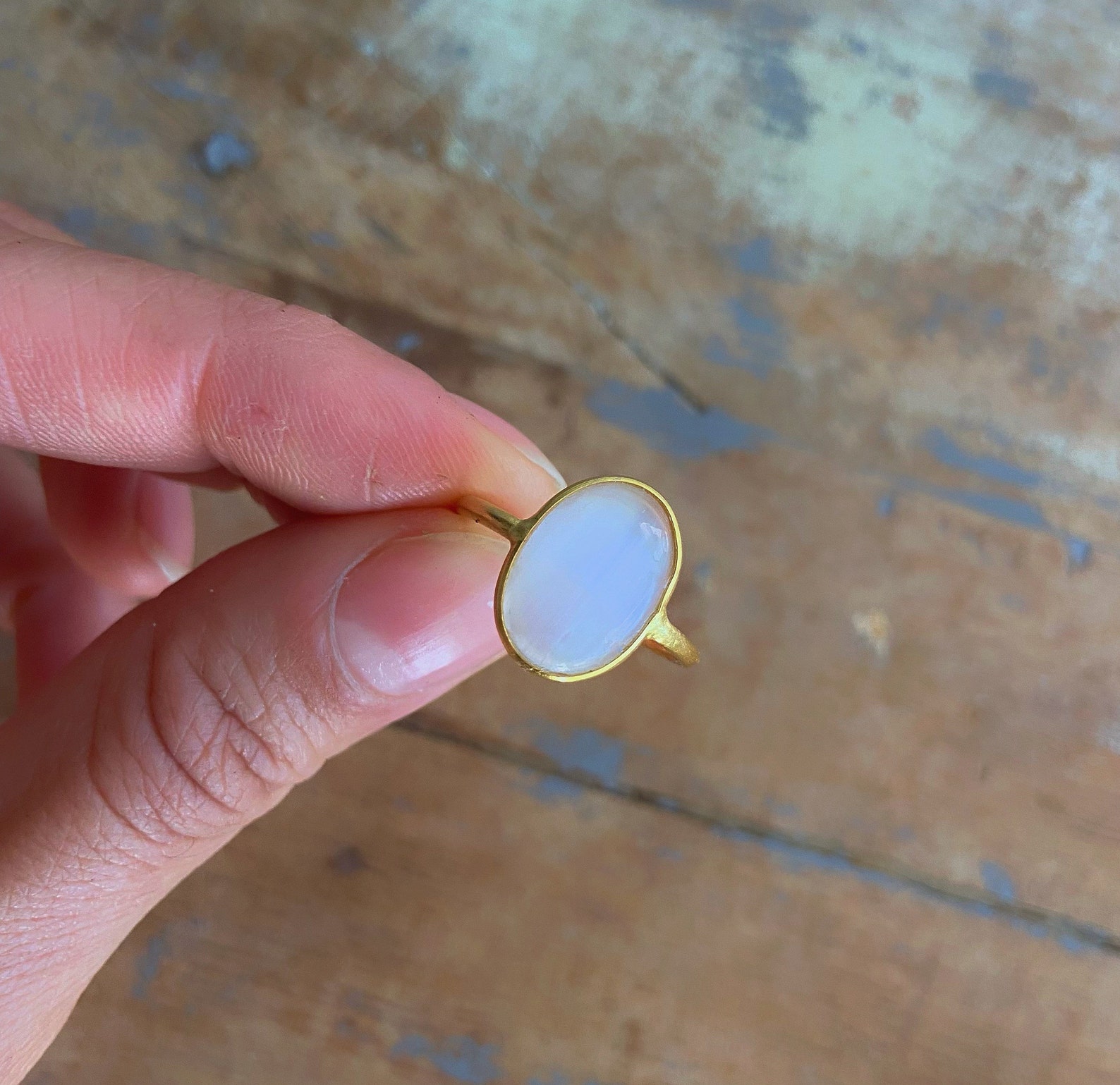 Selenite Gold Ring // Selenite Ring // Selenite Oval Ring // | Etsy