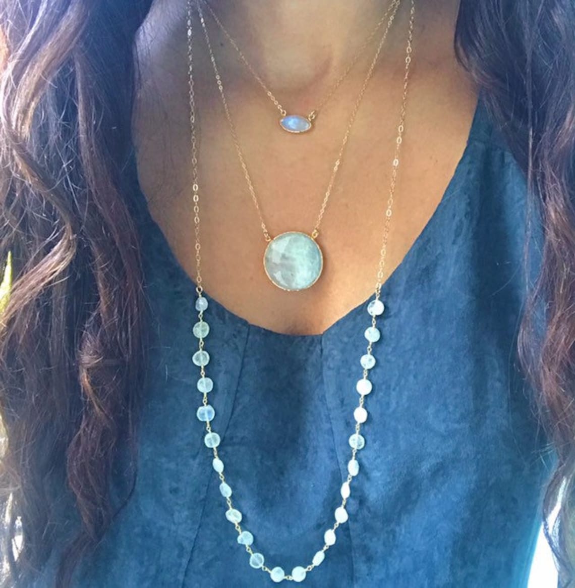 Moonstone Necklace // Gold Moonstone Necklace - Etsy