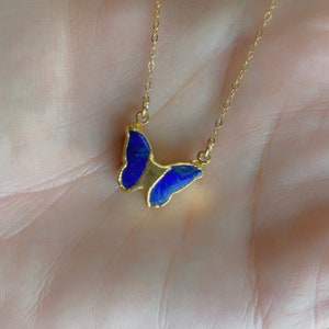 Gold Lapis Necklace // Lapis Butterfly Necklace // Gold Butterfly ...