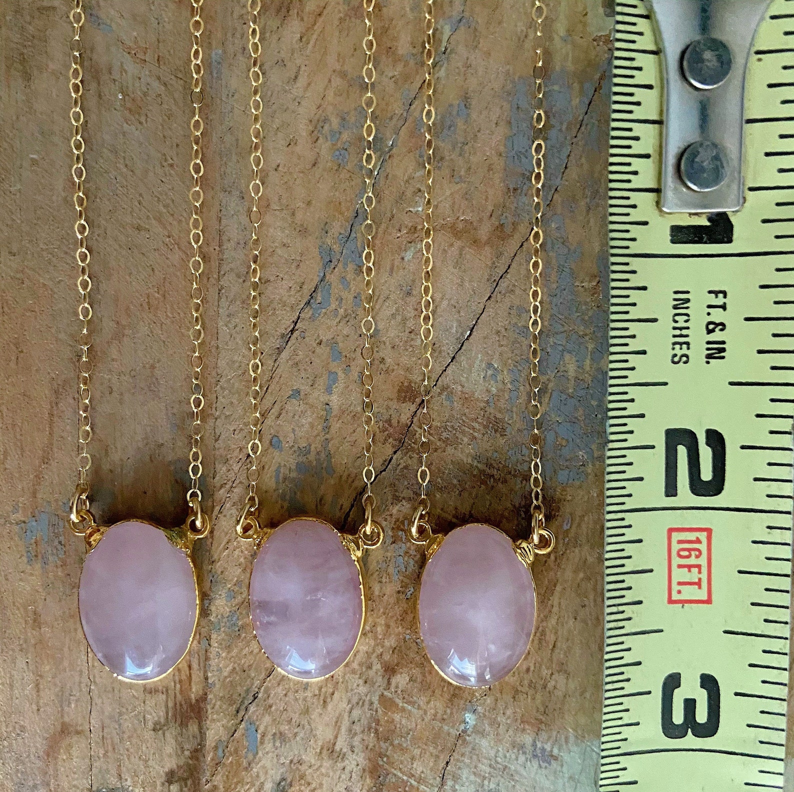 Rose Quartz Necklace // Rose Quartz Gold Necklace // Rose | Etsy