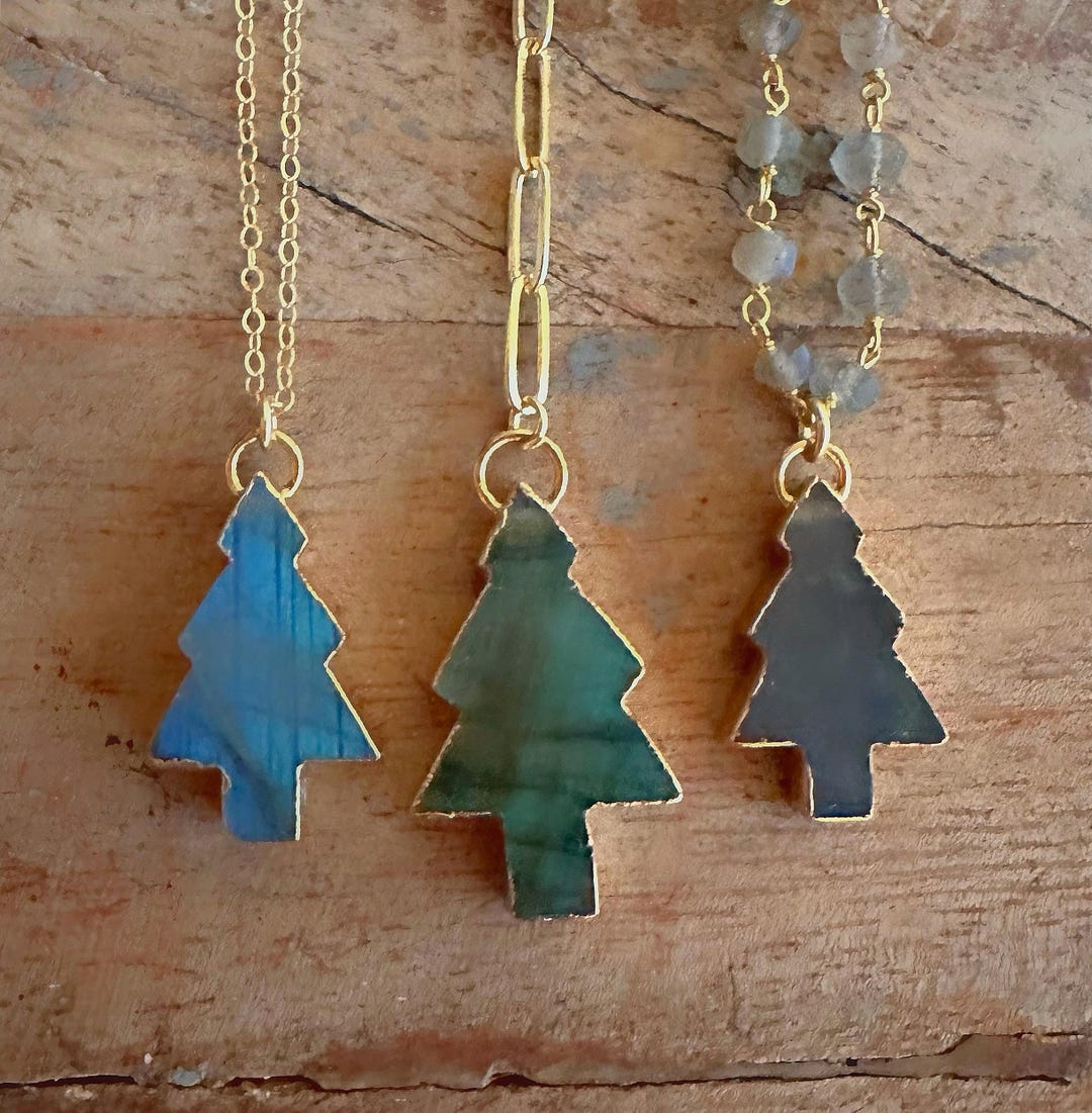 Christmas Tree Necklace // Pine Tree Necklace // Evergreen Tree ...