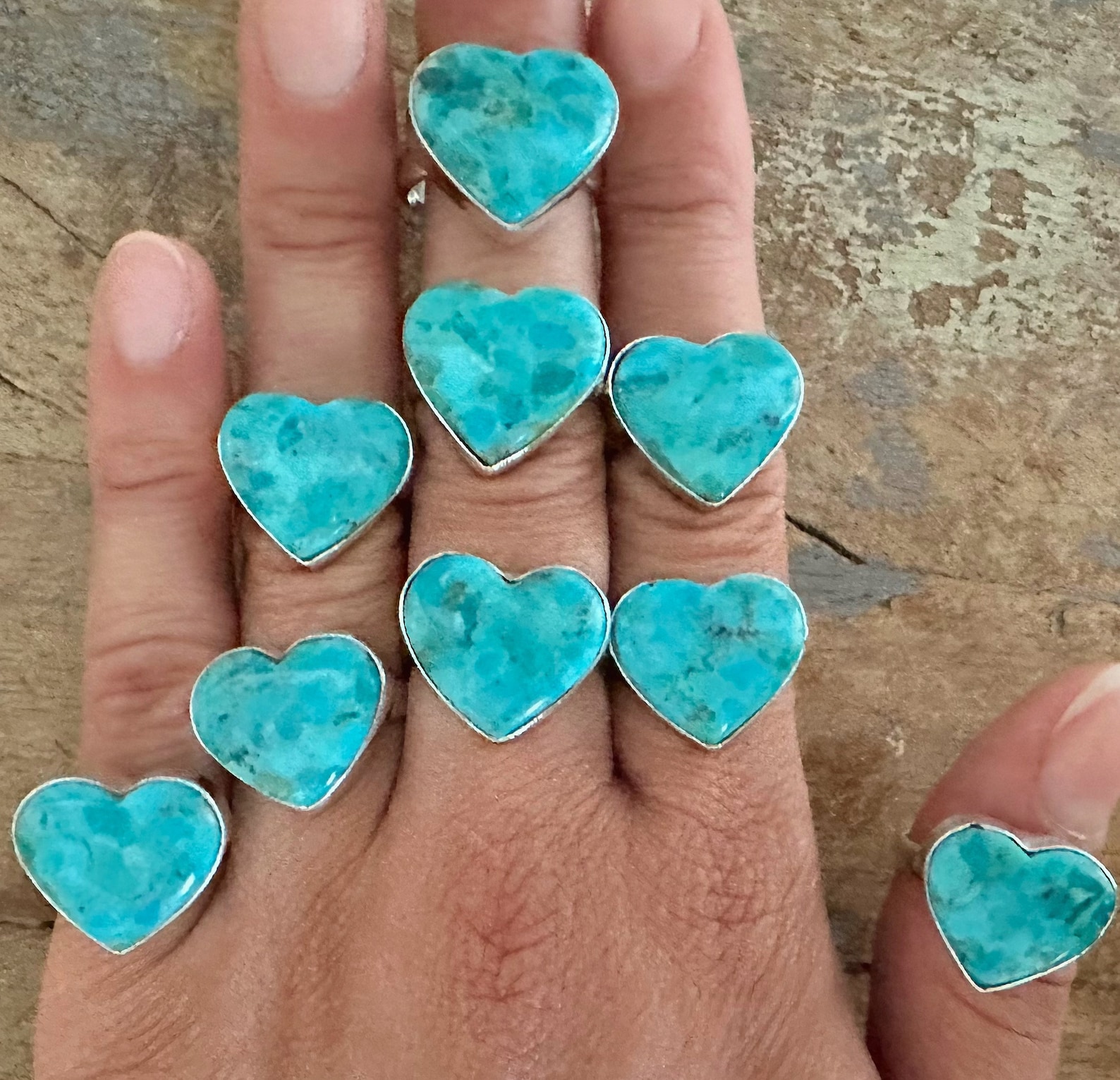 Turquoise Silver Heart Ring // Turquoise Heart Ring // Heart Ring ...