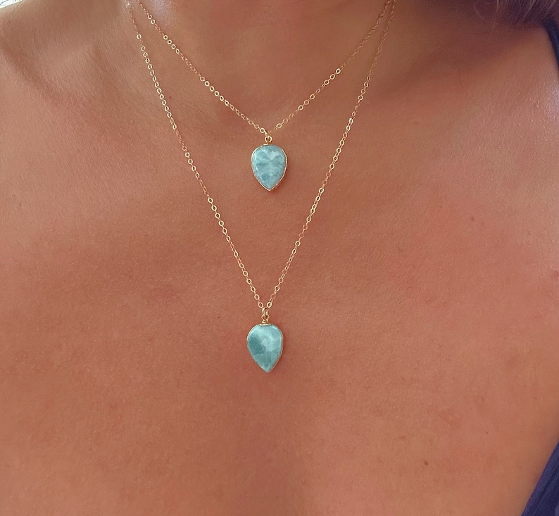 Larimar Gold Necklace // Larimar Oval Necklace // Larimar Pendant ...