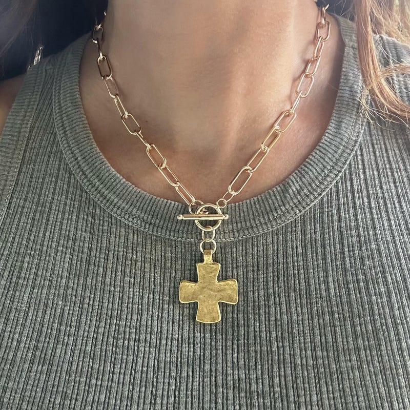 Chunky Cross Necklace - Etsy